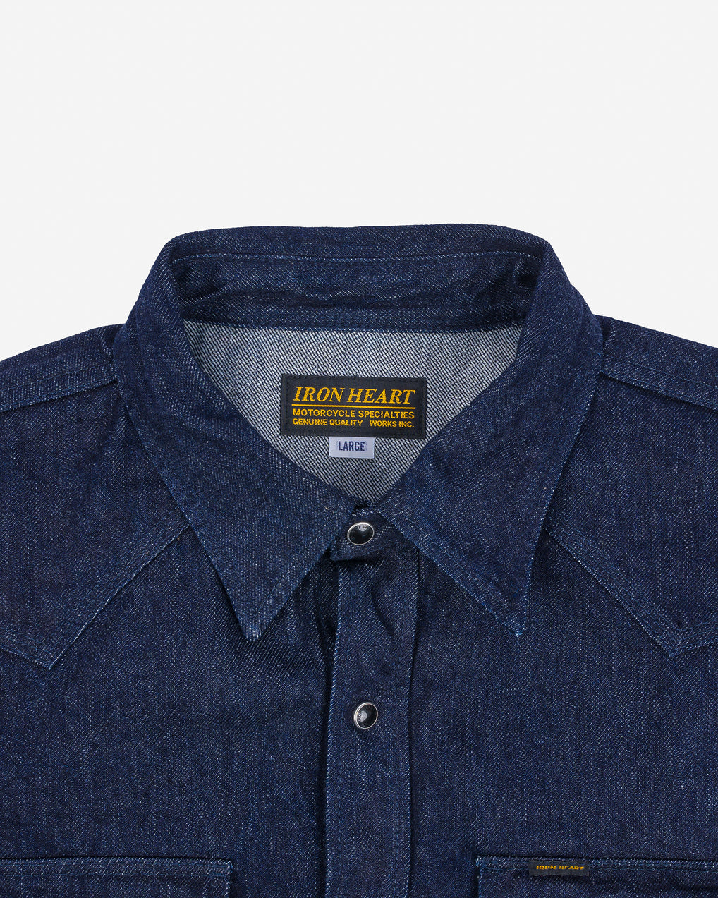 Iron Heart 12oz Selvedge Denim Western Shirt With Tonal Stitching ...